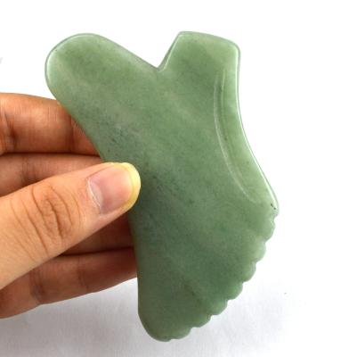 China Green Aventurine Guasha Gua Sha Face Tool Mode No abkgs-038 For Effective Lymphatic Drainage And Skincare for sale