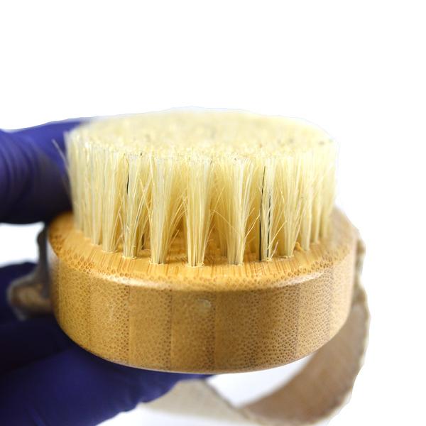 Quality Natural Wooden Handle Boar Bristle Skin Exfoliating Bamboo Shower Bath Brushes for sale