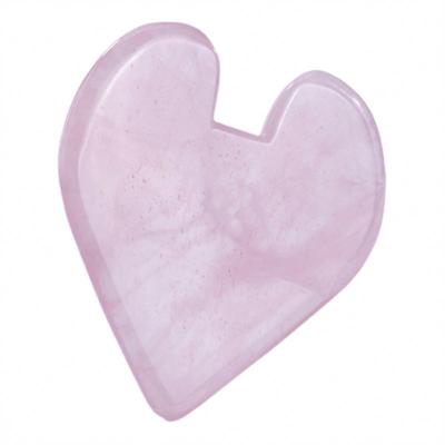 Cina Logo Disponibile in Rose Quartz Pietra a forma di cuore Gua Sha per la cura della pelle e massaggiatore del corpo in vendita