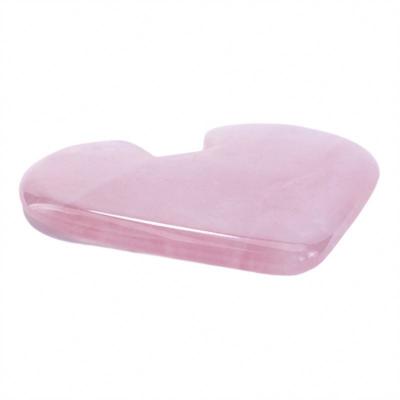 Cina Logo Disponibile in Rose Quartz Pietra a forma di cuore Gua Sha per la cura della pelle e massaggiatore del corpo in vendita