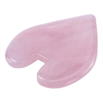 Cina Logo Disponibile in Rose Quartz Pietra a forma di cuore Gua Sha per la cura della pelle e massaggiatore del corpo in vendita
