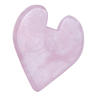 Cina Logo Disponibile in Rose Quartz Pietra a forma di cuore Gua Sha per la cura della pelle e massaggiatore del corpo in vendita