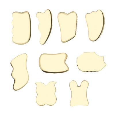 China Customized Logo Availabled Brass Metal Gua Sha Scraping Board for Facial Spa Massager Meridian Massage Skincare Tool Home for sale