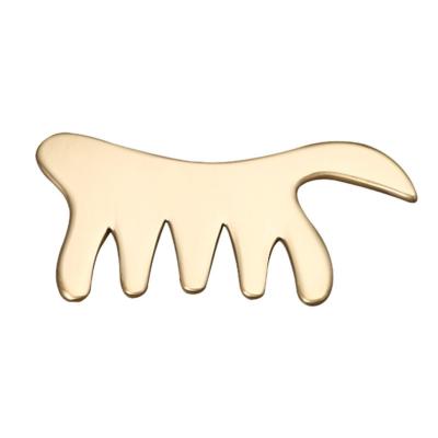 China Hair Health Care Salon Beauty Tool Scalp Massage Comb Guasha Stone Head Massager for Natural Brass Gua Sha Board and Hair Car for sale