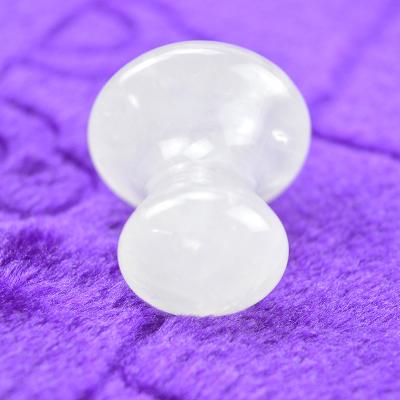 China Clear Quartz Gua Sha for Face Slimming and Scrapping Massage Full-body Coverage 41*35mm Natural Mushroom Stone Shape for sale