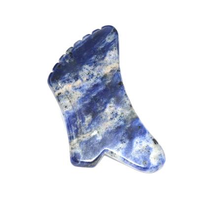 Cina Blu Sodalite Stone Gua Sha Body Scraping Massage Tool Funzione di controllo manuale per viso e corpo Regalo di bellezza naturale in vendita