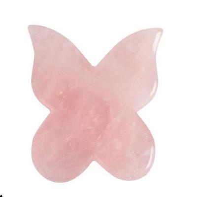 China Facial Massager Butterfly Shape Jade Guasha Massage Plate Natural Stone Gua Sha Scraper for Neck Body Acupuncture Spa for sale