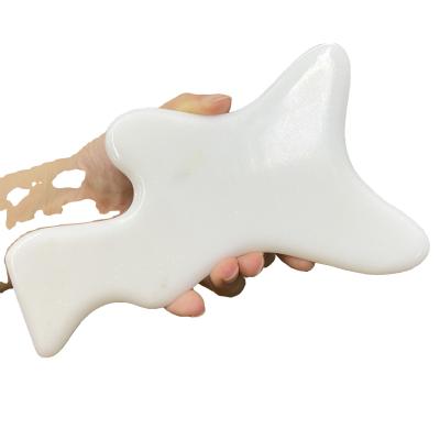 China Body Sculpting Tools Large White Jade Scraping Massage Tools for Lymphatic Drainage and Gua sha Therapy for sale