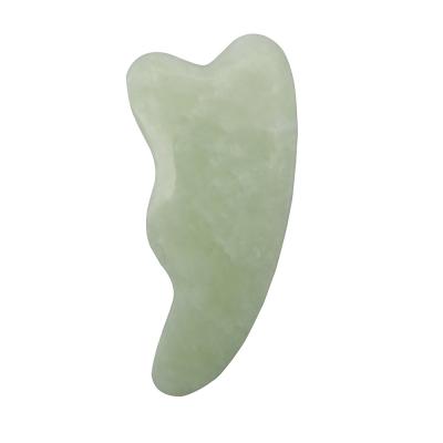China Customized Logo Green Natural Spa Gua Sha Scalp Massage Tool for Scraping Facial and Body Skin Polished Guasha Face Massagers for sale