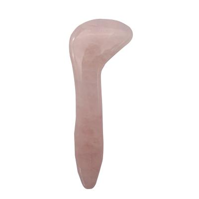 Cina 2024 Prodotto lucidato tecnico rosa naturale quarzo giada Gua Sha strumento di massaggio per massaggio facciale scatola regalo MOQ 100PCS in vendita