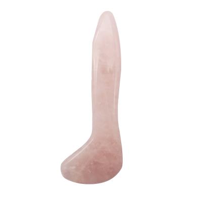 Cina 2024 Prodotto lucidato tecnico rosa naturale quarzo giada Gua Sha strumento di massaggio per massaggio facciale scatola regalo MOQ 100PCS in vendita
