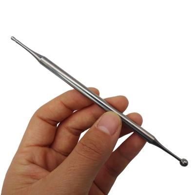 China Polished IASTM Dual Head Facial Reflexology Tools Stainless Steel Portable Ear Acupuncture Body Point Probe Face Reflexology Massage Tool for sale