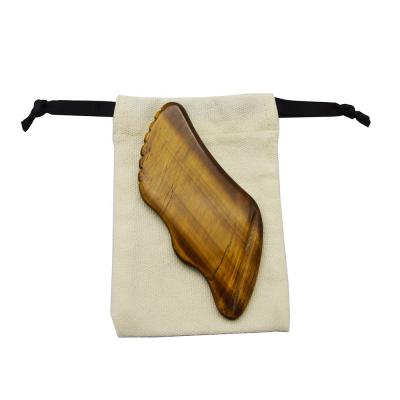 China Crafted Hand Made Gua Sha Natural Tiger Eye Skin Massager for Face Eyes Neck Nody Muscle Relaxation OEM ODM for sale