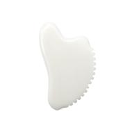 China OEM Private Label White Jade Gua Sha Handmade Healing Stone Gua Sha Scraping Facial Massage Tools for Decrease Puffiness for sale