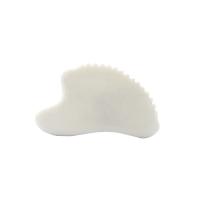 China OEM Private Label White Jade Gua Sha Handmade Healing Stone Gua Sha Scraping Facial Massage Tools for Decrease Puffiness for sale
