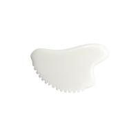 China OEM Private Label White Jade Gua Sha Handmade Healing Stone Gua Sha Scraping Facial Massage Tools for Decrease Puffiness for sale