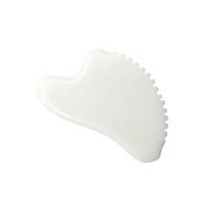 China OEM Private Label White Jade Gua Sha Handmade Healing Stone Gua Sha Scraping Facial Massage Tools for Decrease Puffiness for sale