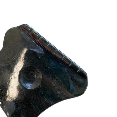 China Facial Sculpting Dark Green Nephrite Jade Gua Sha Stones with Ridge Teeth and Thumb Loops 2021 Popular for sale