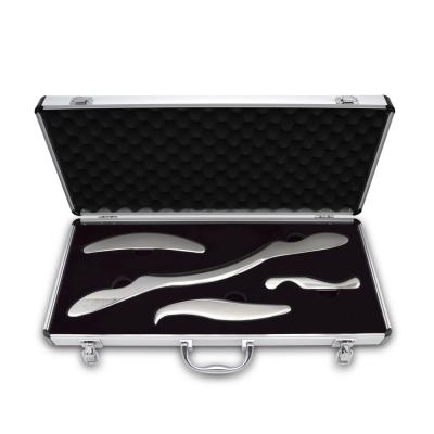China Professionele kwaliteit roestvrijstalen lichaam Guasha schrapen massagetools Metaal Gua Sha Tools IASTM voor carrosserie Te koop