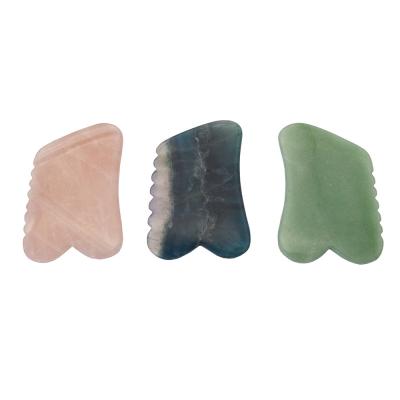 China 2024 Rose Quartz Green Aventurine Fluorite Gua Sha Tools for Face Lifting and Anti-Aging Promote Skin Detoxification for sale