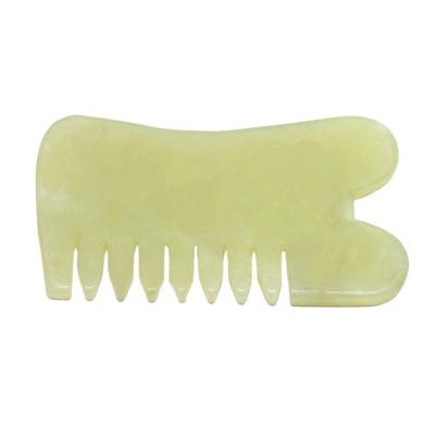 China Xiuyan Jade Guasha Massage Comb Gua Sha Scarping Gezichtsgereedschap met Infrarood Fysiotherapie Functie 88*50*4mm Te koop