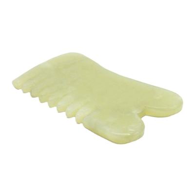 China Xiuyan Jade Guasha Massage Comb Gua Sha Scarping Gezichtsgereedschap met Infrarood Fysiotherapie Functie 88*50*4mm Te koop