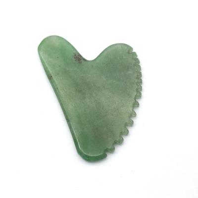 China Hartvorm Groene Aventurine Guasha Massager 100% Natuurlijke Jade Aventurine Gua Sha Met Privé Label Te koop