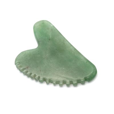 China Hartvorm Groene Aventurine Guasha Massager 100% Natuurlijke Jade Aventurine Gua Sha Met Privé Label Te koop