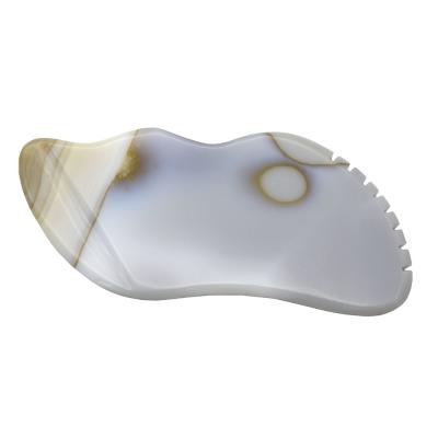 Κίνα 7.5*6.5cm φυσικό γκρίζο άγατο Gua Sha εργαλεία για ξύσιμο μασάζ ιδιοκτησίες μασάζ προς πώληση