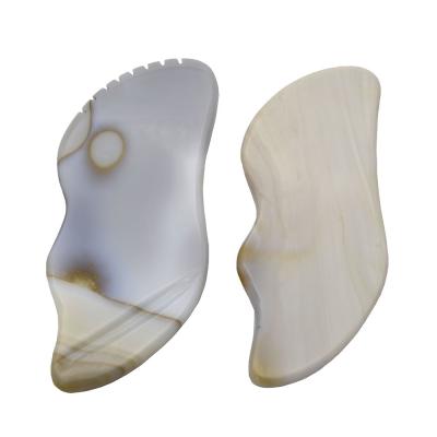 Κίνα 7.5*6.5cm φυσικό γκρίζο άγατο Gua Sha εργαλεία για ξύσιμο μασάζ ιδιοκτησίες μασάζ προς πώληση