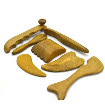 China 7 stuks-kit Hout Guasha Boards Boodschap Roller Tools Mooie Acupunctuur Sticks Voor schoonheid Te koop