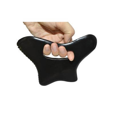China BODY Massager with 2024 Large Size Black Bian Stone Gua Sha Stones and Product Size 165*140*50mm for sale
