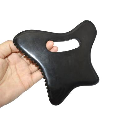 China BODY Massager with 2024 Large Size Black Bian Stone Gua Sha Stones and Product Size 165*140*50mm for sale