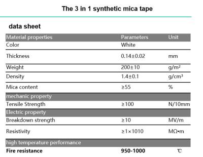 Cina YT Mica / Il nastro di mica sintetica 3 in 1 per cavi e fili in vendita