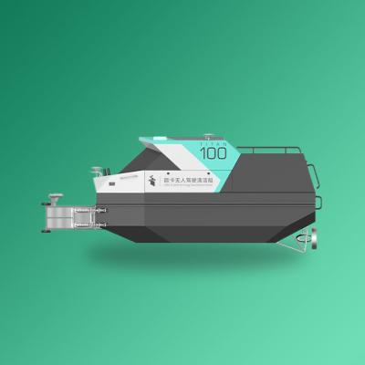 中国 タイタンによってモーターを備えられる湖の雑草のカッターのボートの都市川の屑のロボット 販売のため