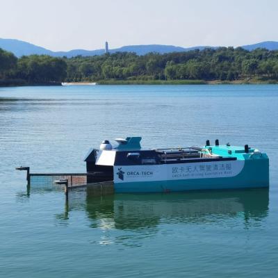 Cina Barca di pulizia 1.4m/S del fiume senza equipaggio impermeabile di PUFFO con l'audio di Bluetooth in vendita
