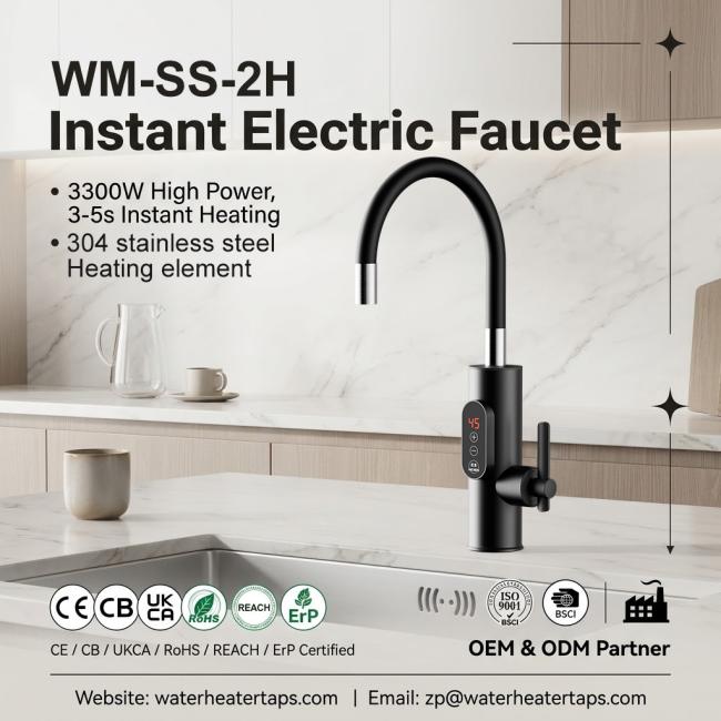 3s Fast Heating Electric Water Tap - Front View