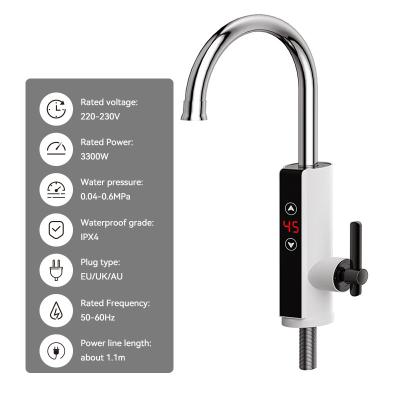 Cina 3300W EU Plug Electric Heating Tap For Cold Hot Water Shifting Electric Hot Water Basin Faucet per l'acqua calda fredda in vendita