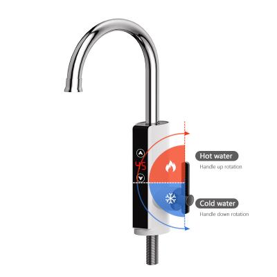 Cina 3300W EU Plug Electric Heating Tap For Cold Hot Water Shifting Electric Hot Water Basin Faucet per l'acqua calda fredda in vendita