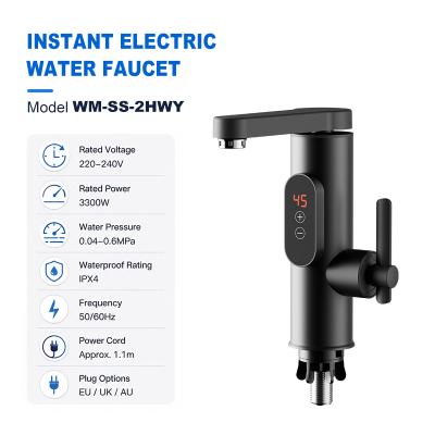 China 3300W 360° Free Rotation Electric Water Heater Tap for Instant Hot Water in Bathroom for sale