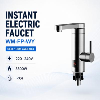 China 304 Stainless Steel 3300W Instant Electric Water Tap with LED Display for Kitchen for sale