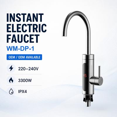 China 304 Stainless Steel 3300W Instant Electric Water Heating Faucet for Kitchen24-hour on-demand hot water with 3s instant heating. 304 stainless steel, 3300W power, 30-60℃ temperature range. CE/EMC/LVD/ for sale