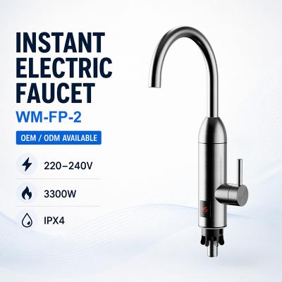 China 304 Stainless Steel Electric Heating Water Faucet with LED Digital Temperature Display and 3s Fast Heating for sale