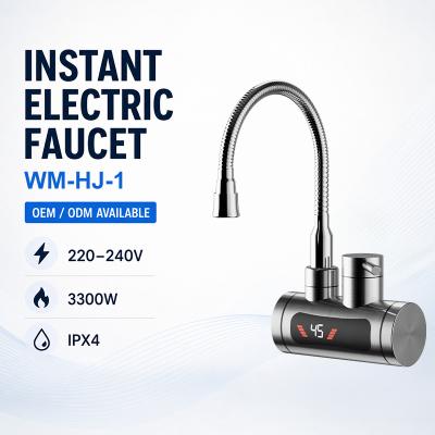 China Instant-heating electric tap for the kitchen – 360-degree free rotation, 304 stainless steel, 3300W. Provides hot water instantly; suitable for use in the kitchen or on the balcony. for sale