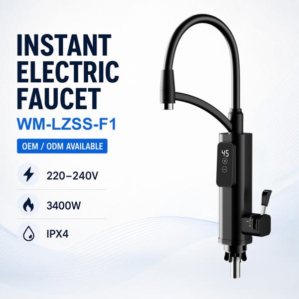 Quality LED Temperature Display Electric Heating Faucet with 3400W Power for 24 Hour On Demand Hot Water for sale