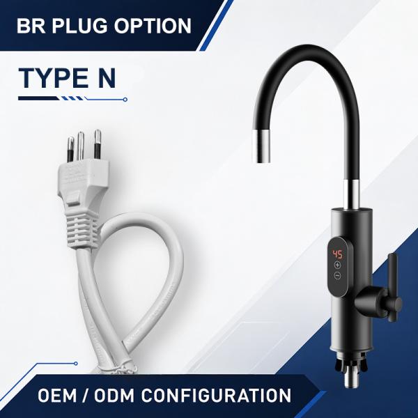 Quality 3s Fast Heating 3300W Electric Heating Tap with LED Digital Temperature Display for sale