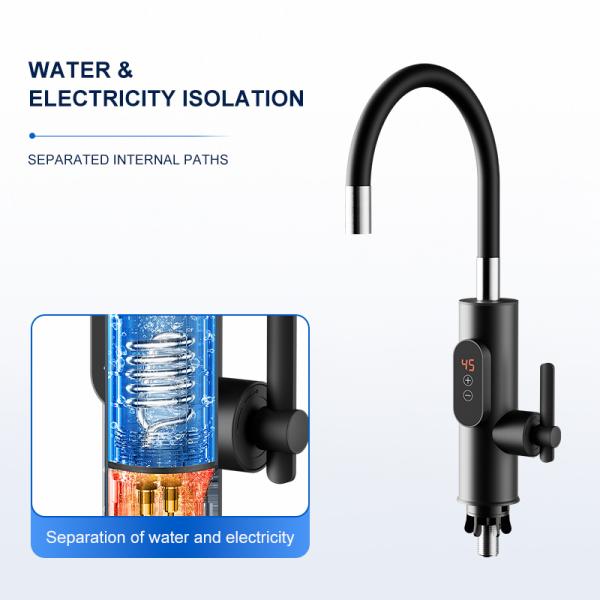 Quality 3s Fast Heating 3300W Electric Heating Tap with LED Digital Temperature Display for sale