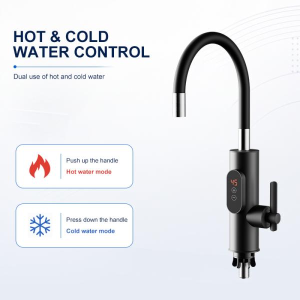 Quality 3s Fast Heating 3300W Electric Heating Tap with LED Digital Temperature Display for sale