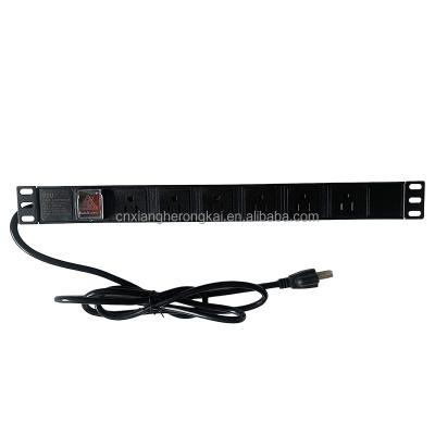China Serverraum 6 8 10 12 Weg American Standard PDU mit 19-Zoll-Netzwerk Schrank Schaltkreisbrecher mit Top-Verkauf zu verkaufen