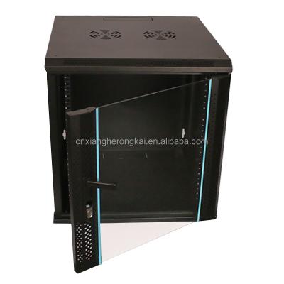 China Duas Chaves de Bloqueio 19 polegadas Negro Cabinet Rack Rede com porta de vidro Metal Recinto à venda